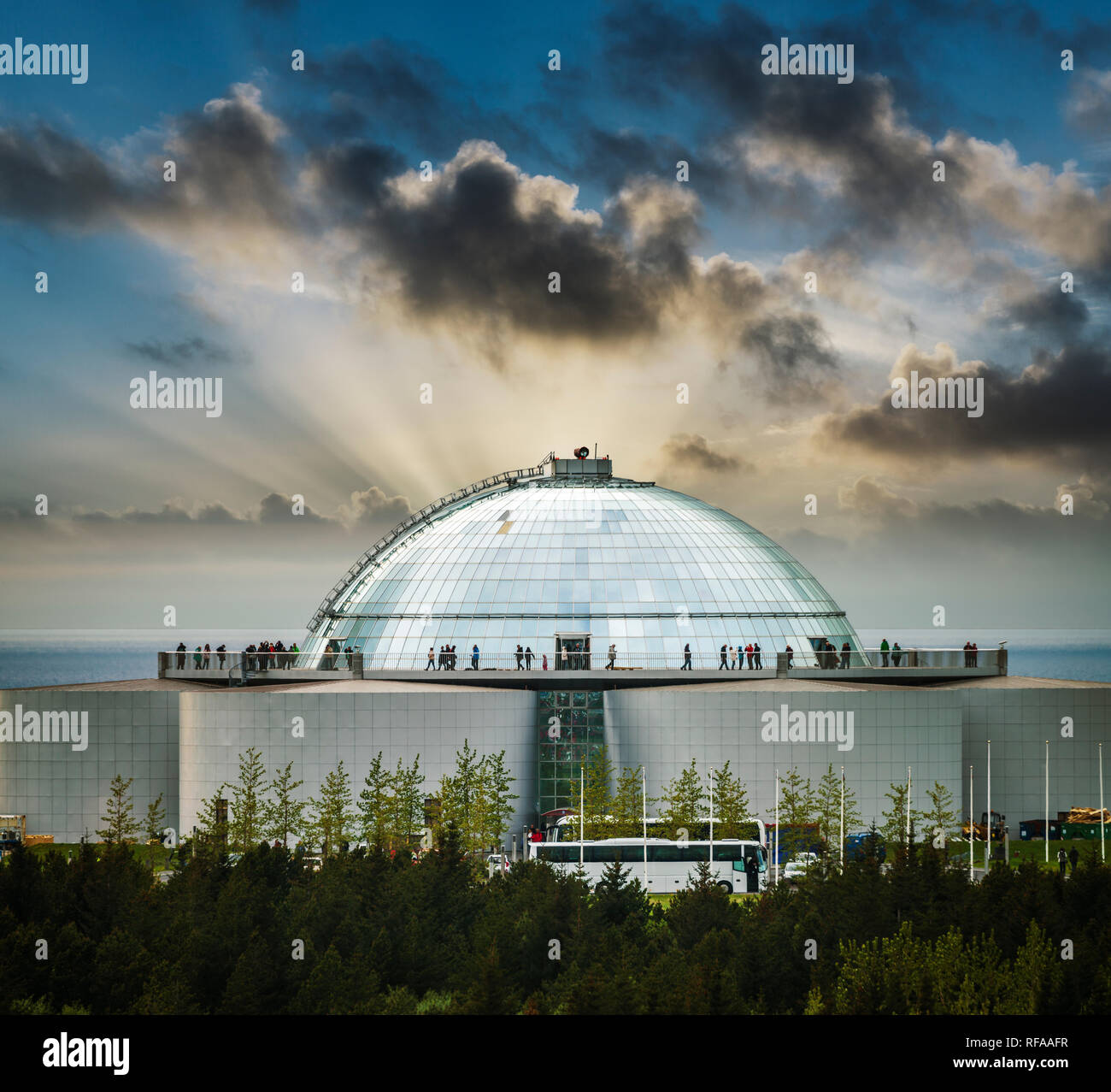 Perlan Museum (The Pearl) Reykjavik, Iceland. Perlan exhibits Icelandic ...