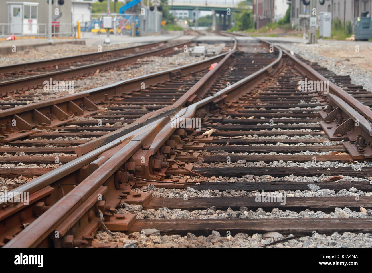 Railroad Train Tracks Stock Photo - Alamy