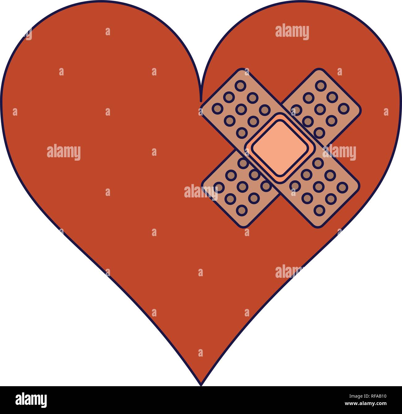 Heart with band aid Stock Vector Image & Art - Alamy