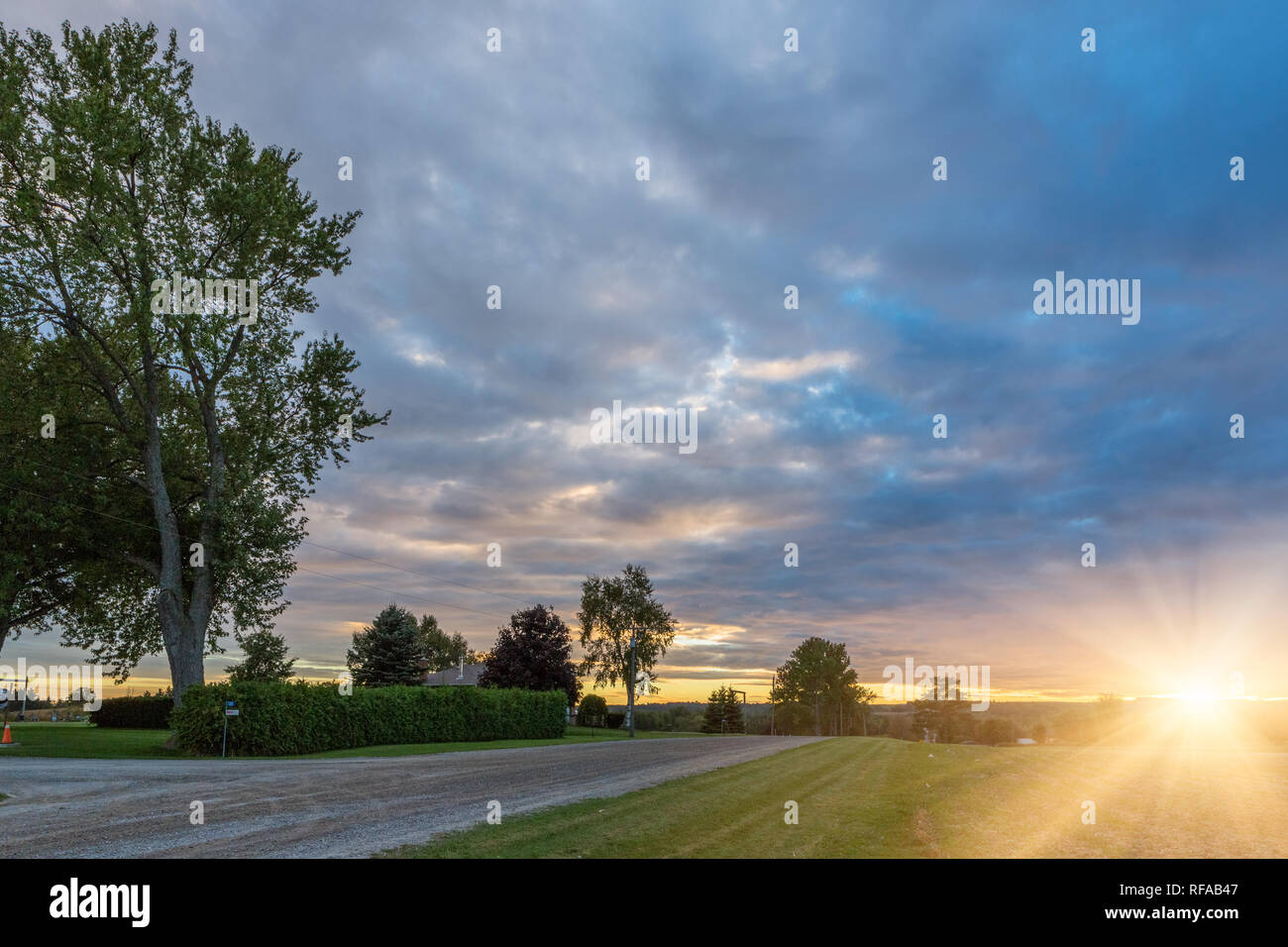 country road in sunset of USA Stock Photo - Alamy
