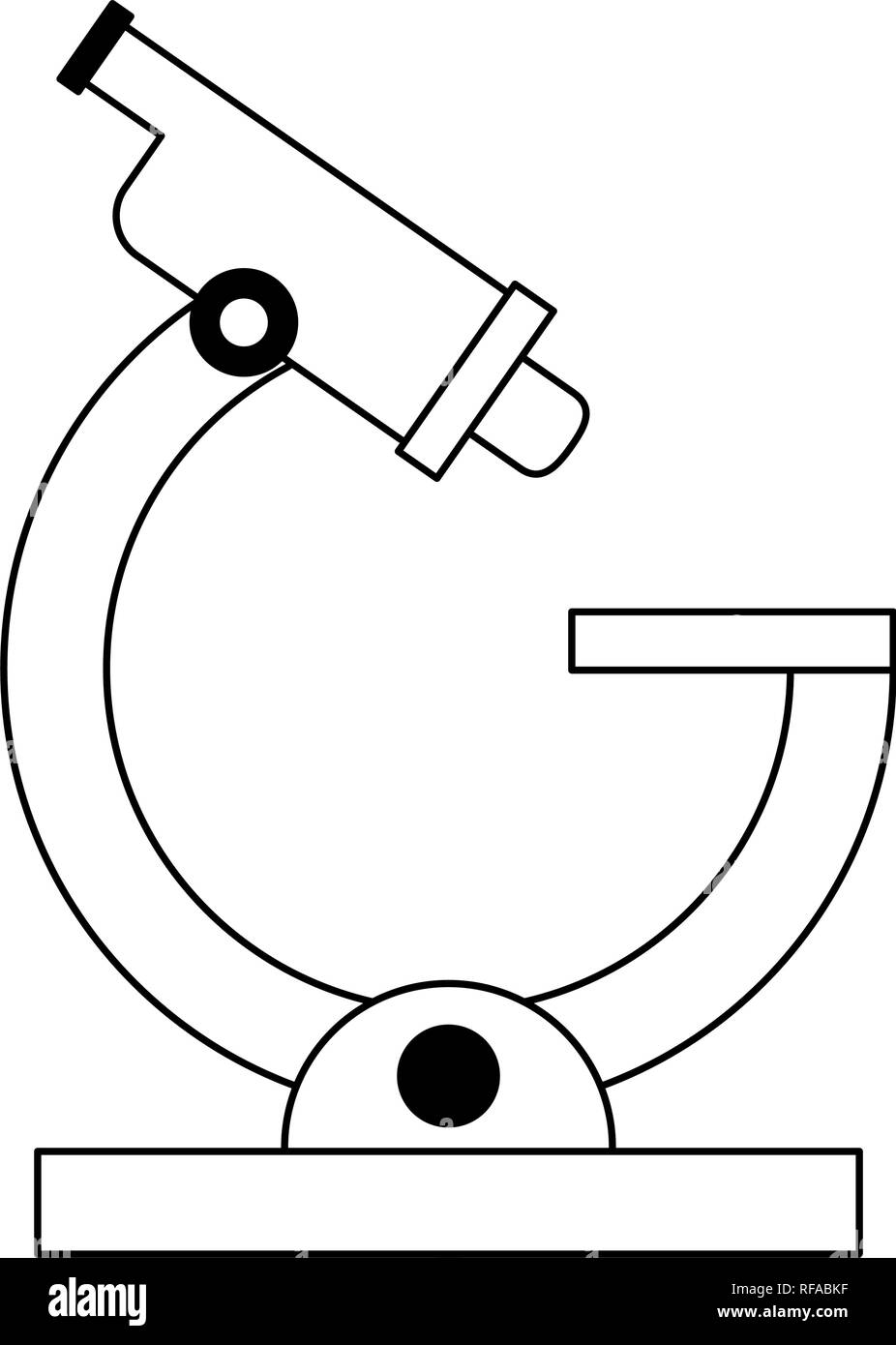 Microscope science symbol isolated black and white Stock Vector Image ...