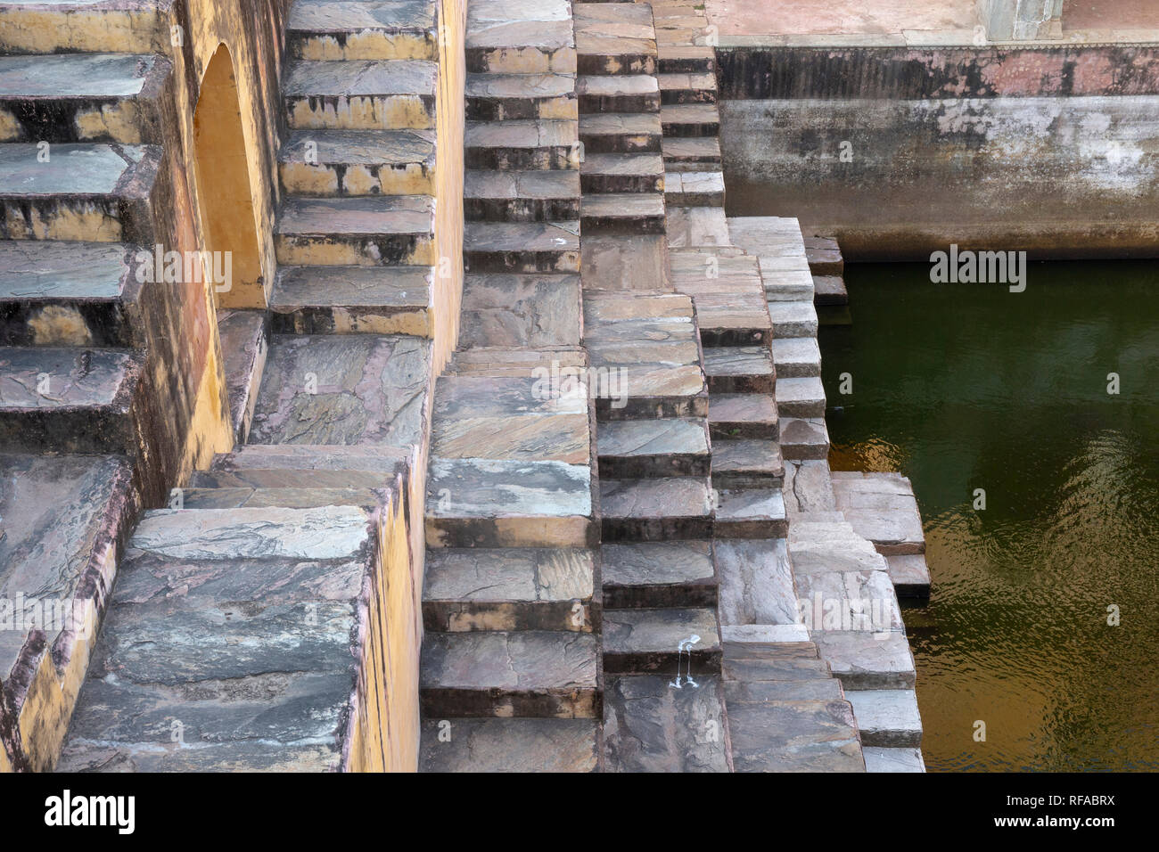 Architecture of stairs at abhaneri baori stepwell in jaipur rajasthan ...