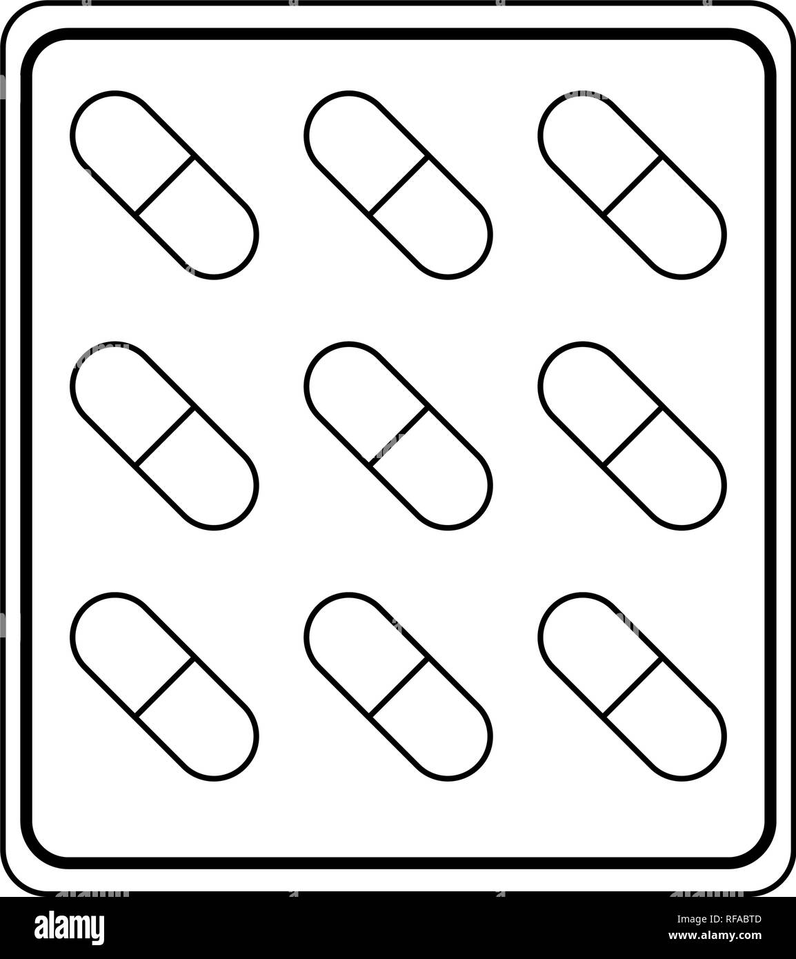 Medicine tablets symbol black and white Stock Vector Image & Art - Alamy