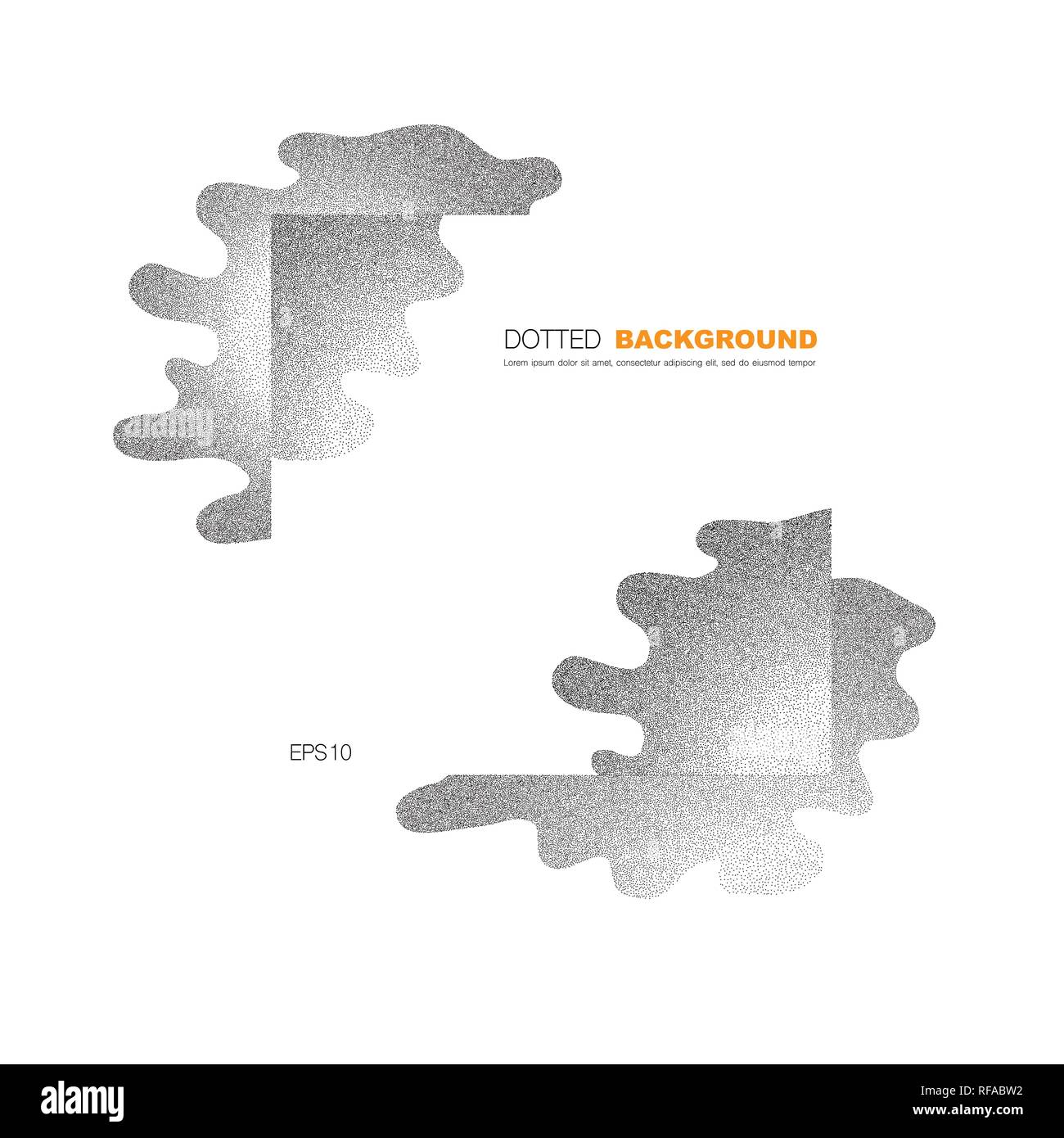 Black gradient dotted elements with square shape frame isolated on ...