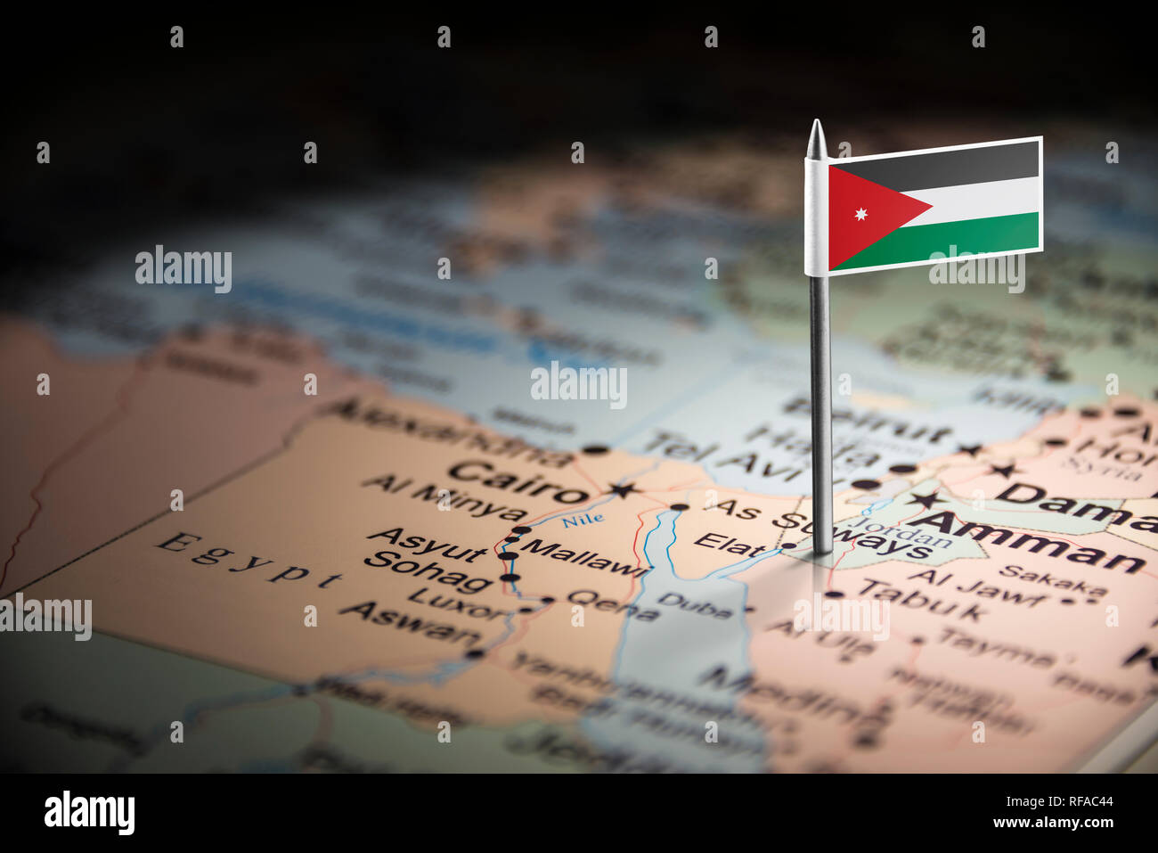 Jordanian flag map hi-res stock photography and images - Alamy