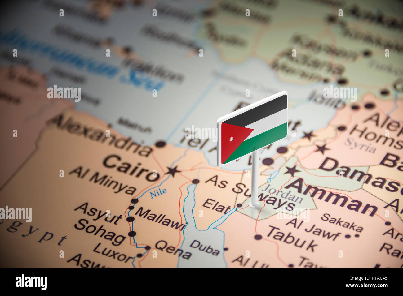 Map of jordan atlas hi-res stock photography and images - Alamy
