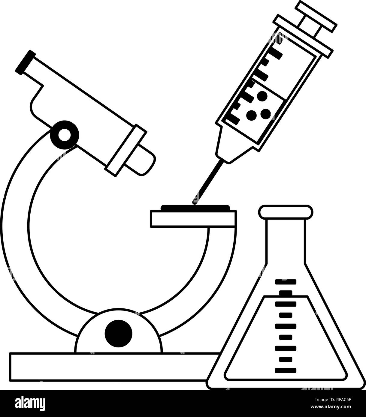 Medical and healthcare elements black and white Stock Vector Image ...