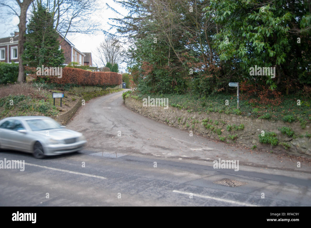 UK road scenes featuring a bus, lorry, and cars navigating winding ...