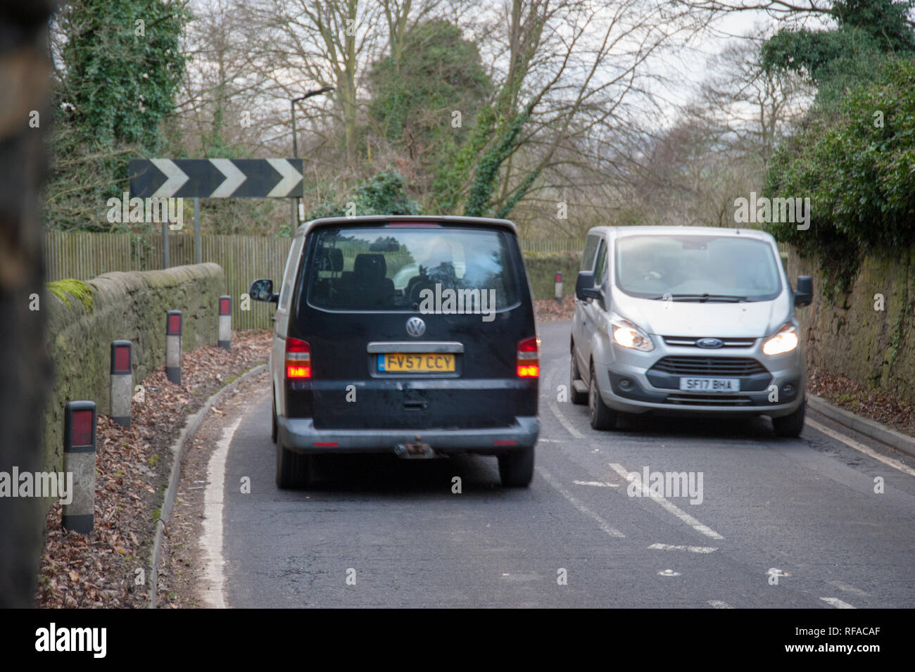 Traffic in a rural English Village Stock Photo - Alamy
