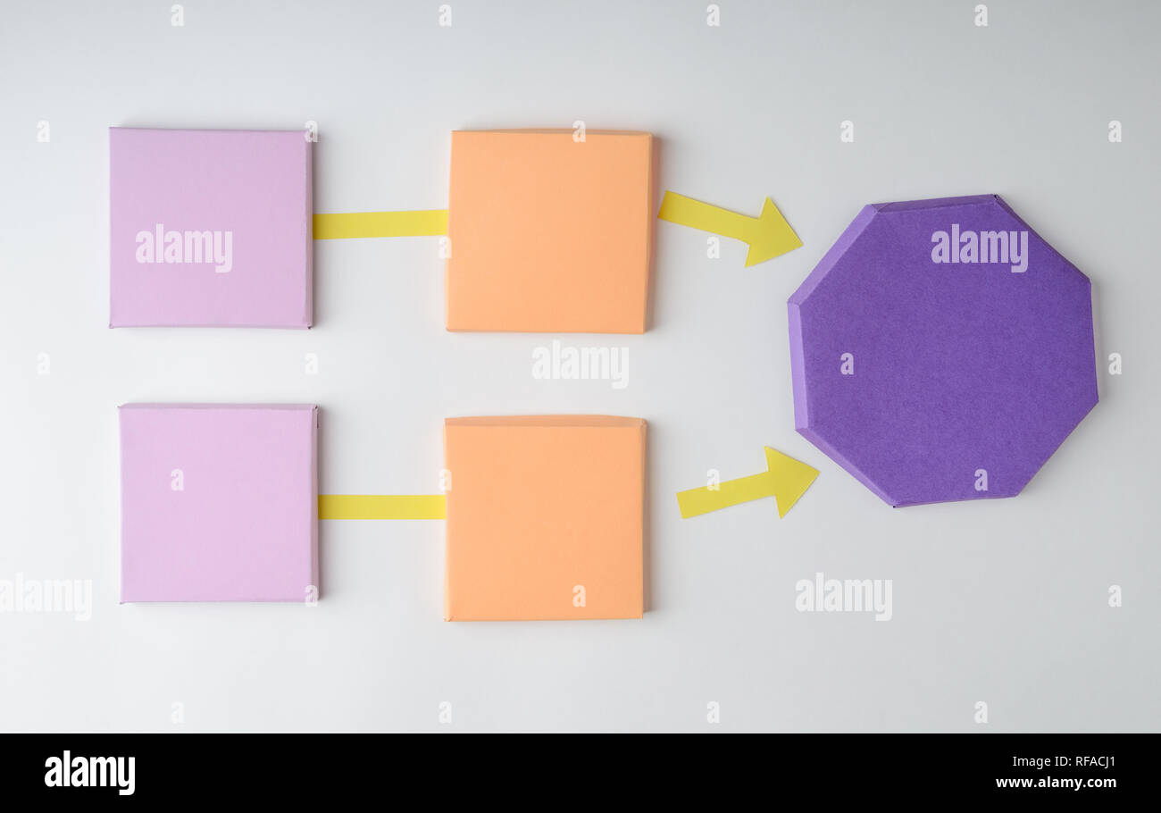 Squares, arrows and octagon Stock Photo - Alamy