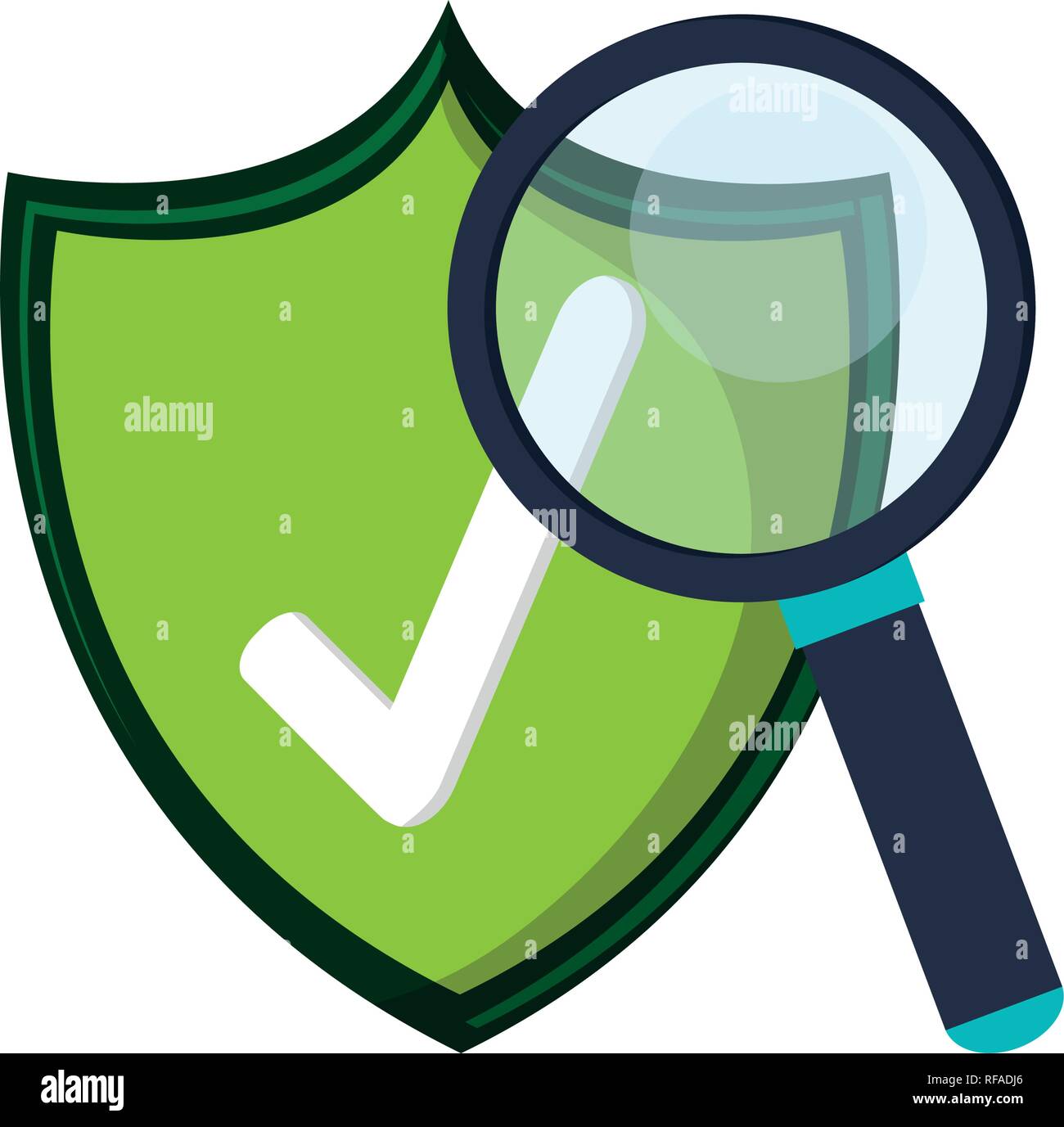 certified badge and magnifying glass symbols Stock Vector Image & Art ...