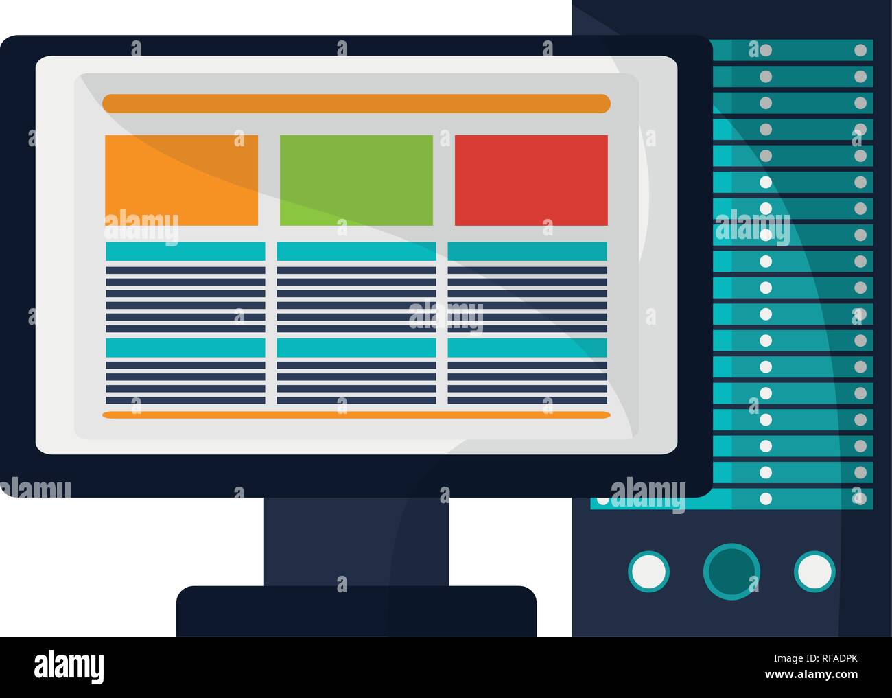 computer with screen and cpu Stock Vector Image & Art - Alamy
