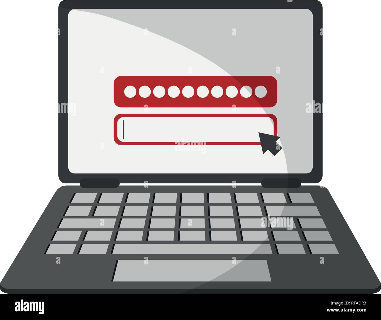 laptop with password on screen Stock Vector Image & Art - Alamy