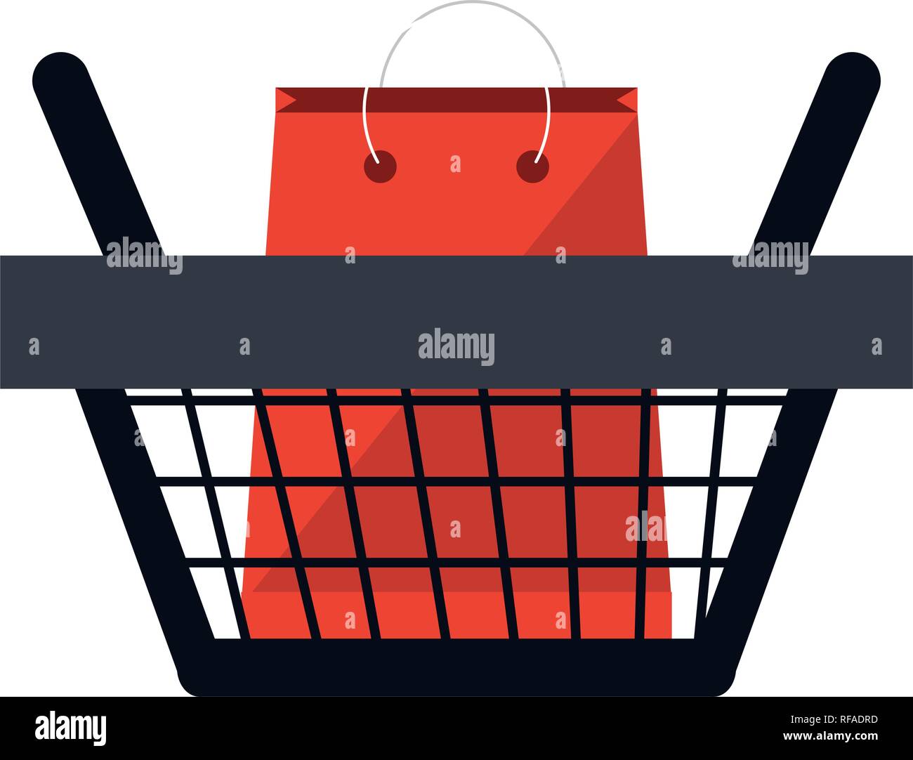 shopping basket with bag inside symbol Stock Vector Image & Art - Alamy