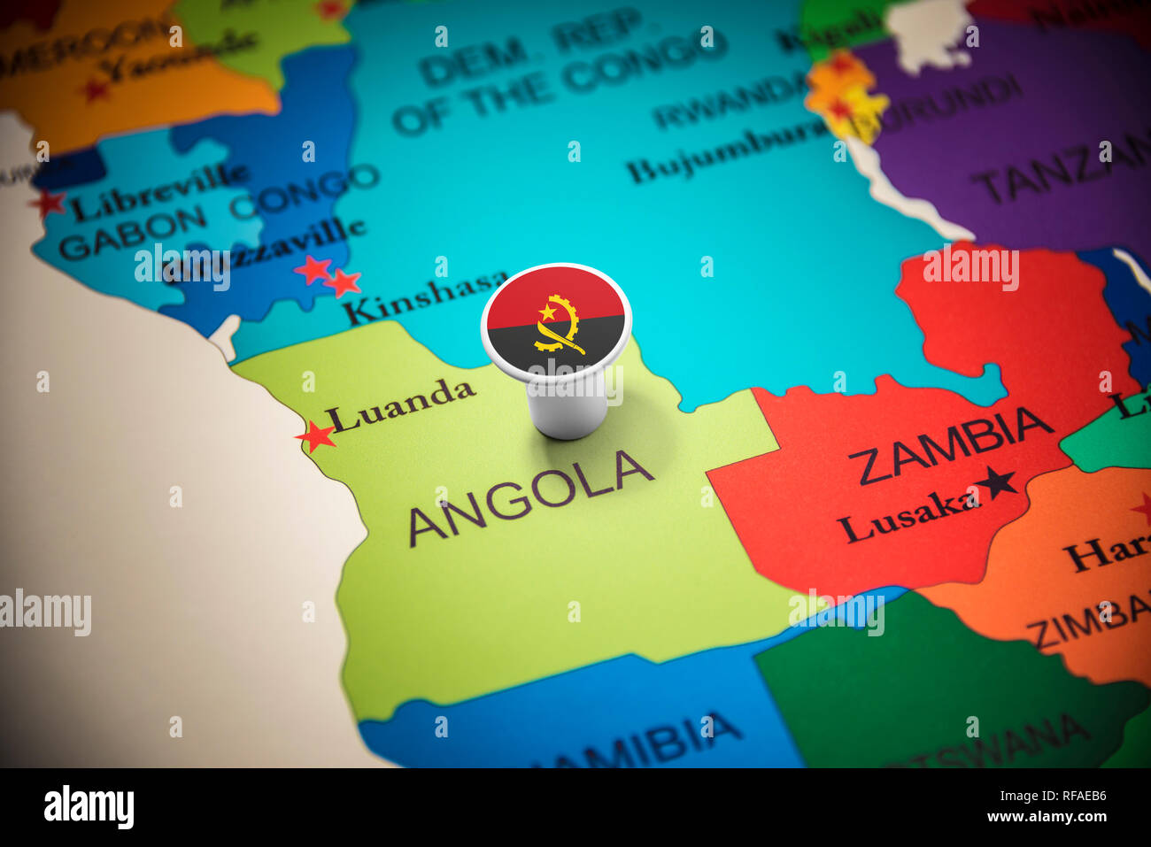 Angola flag map hi-res stock photography and images - Alamy