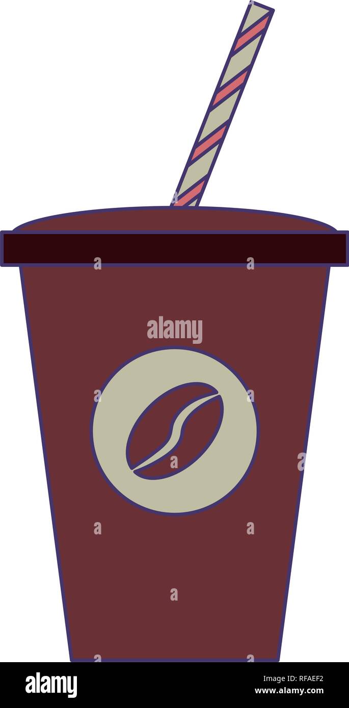 Coffee to go cup blue lines Stock Vector Image & Art - Alamy