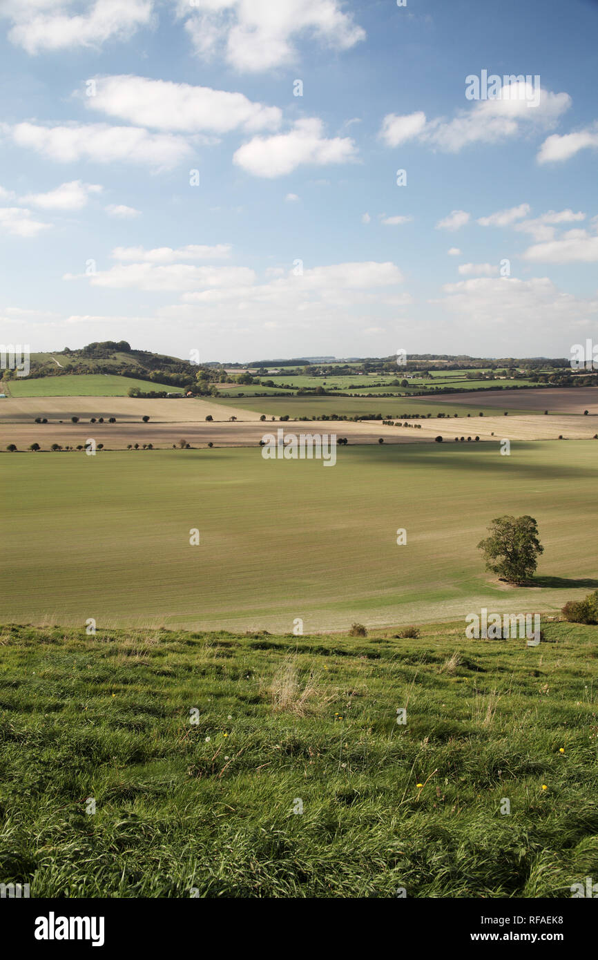 Valley fields and downland near Fovant Wiltshire England UK Stock Photo ...