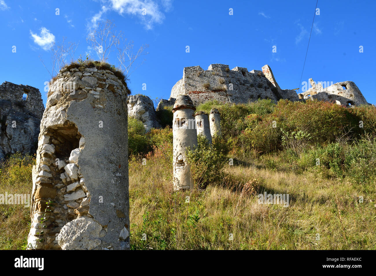 walls of the ruin of a historic castle in the countryside Stock Photo ...