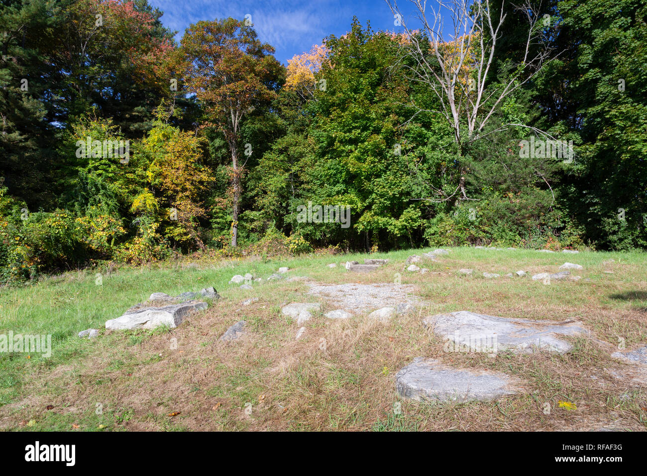 The ruins of the Josiah Nelson House Site along the Battle Road Trail ...