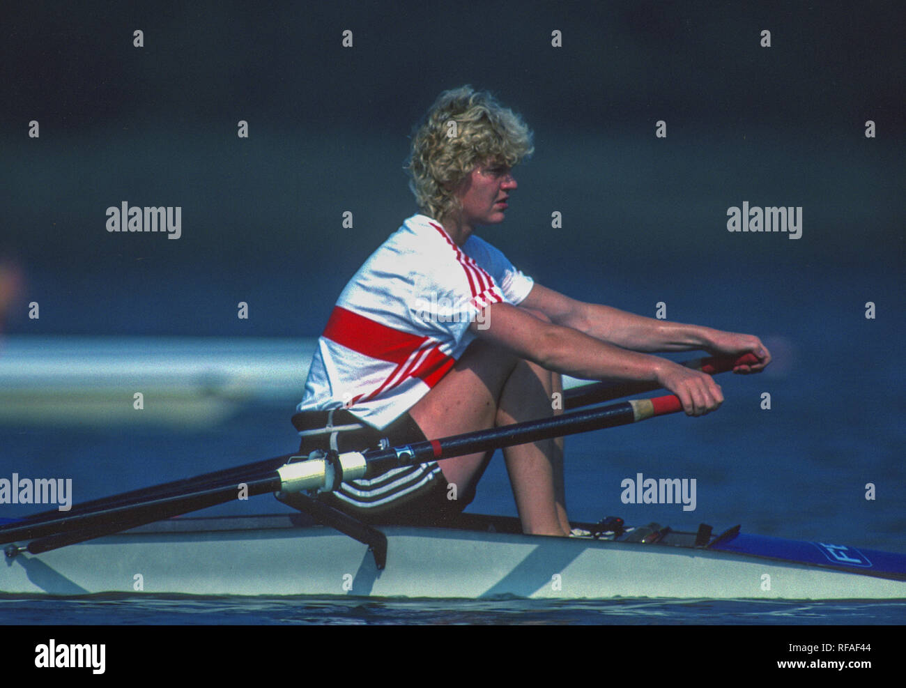 Beate schramm competing at the 1992 olympic regatta hi-res stock ...
