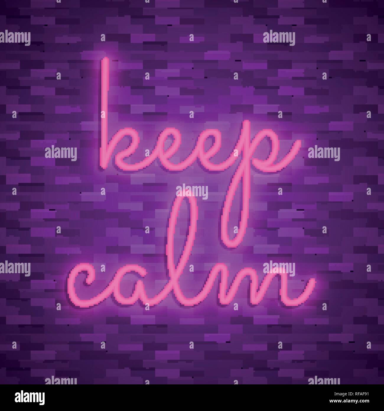 Neon light lettering, Stock vector. Keep calm Stock Vector Image & Art ...