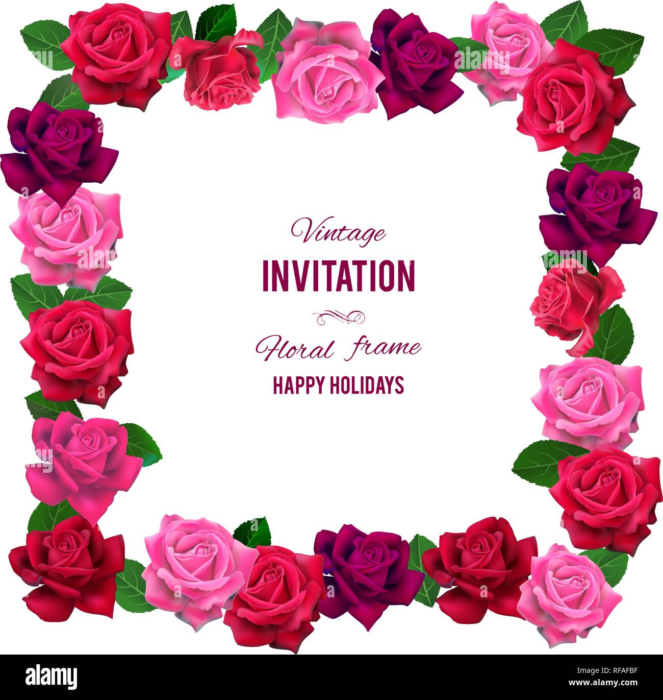 Invitation cards with flowers Stock Vector Images - Alamy