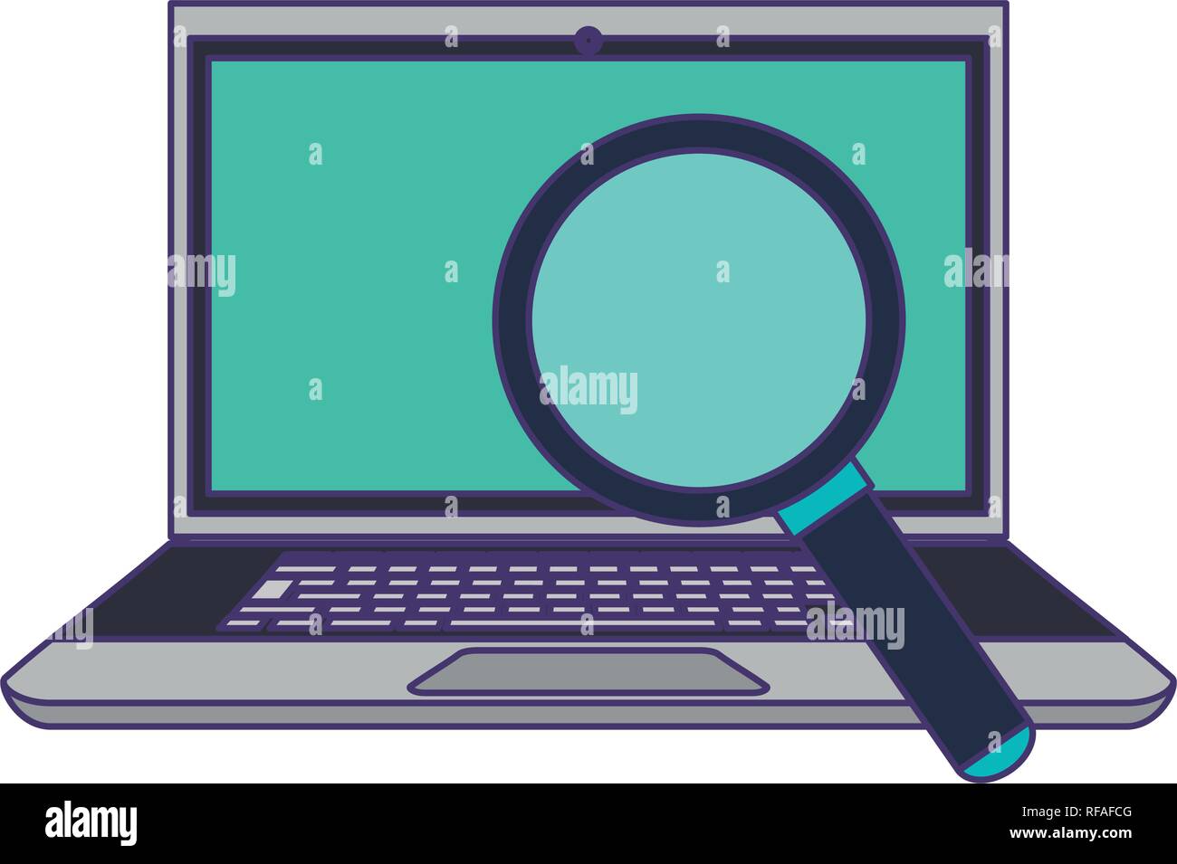 Checking laptop Stock Vector Images - Alamy