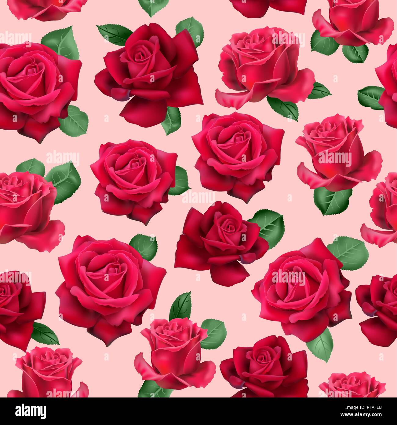 Red roses seamless pattern. Floral nature background Stock Vector Image ...