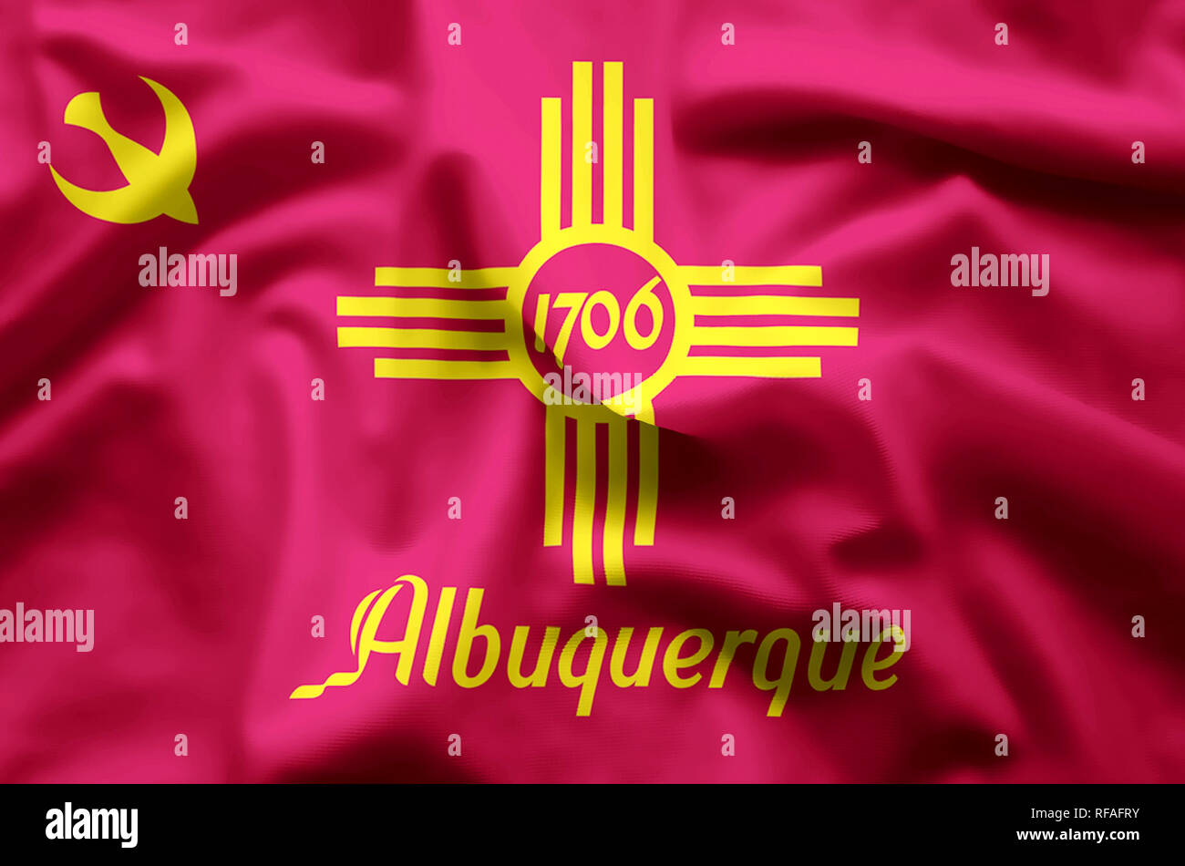 Albuquerque New Mexico stylish waving and closeup flag illustration ...