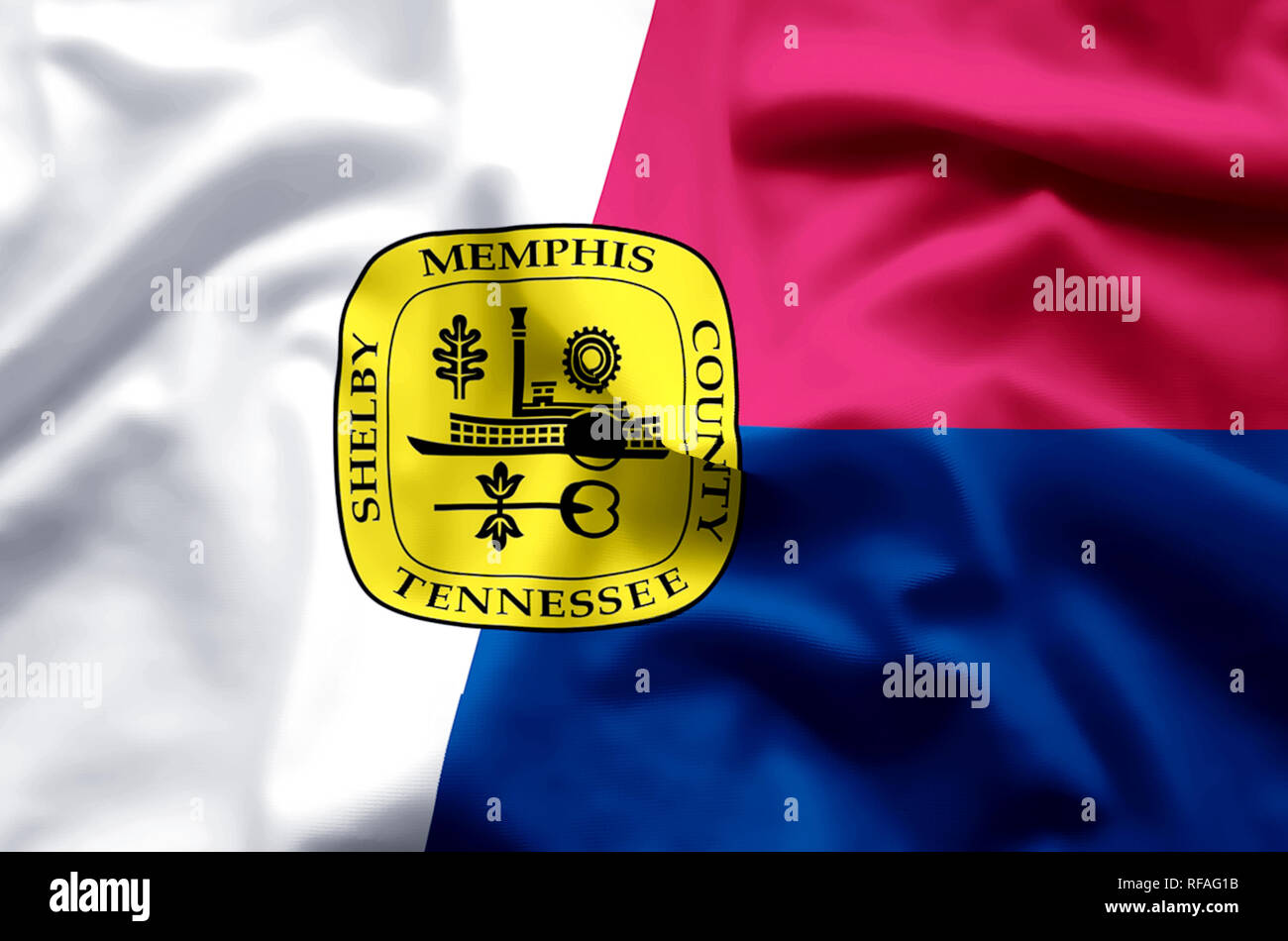 Memphis Tennessee stylish waving and closeup flag illustration. Perfect ...