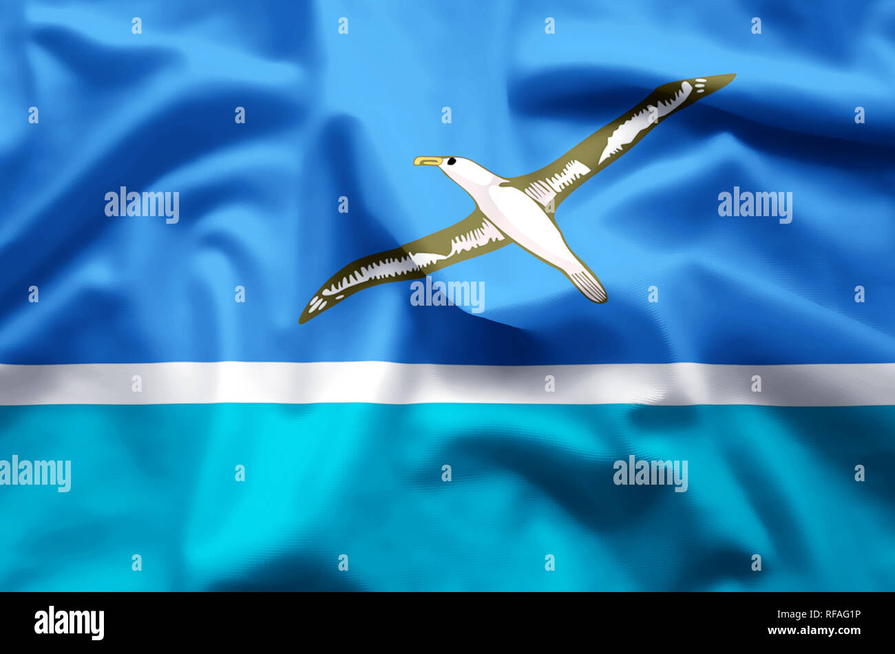 Midway Islands stylish waving and closeup flag illustration. Perfect ...