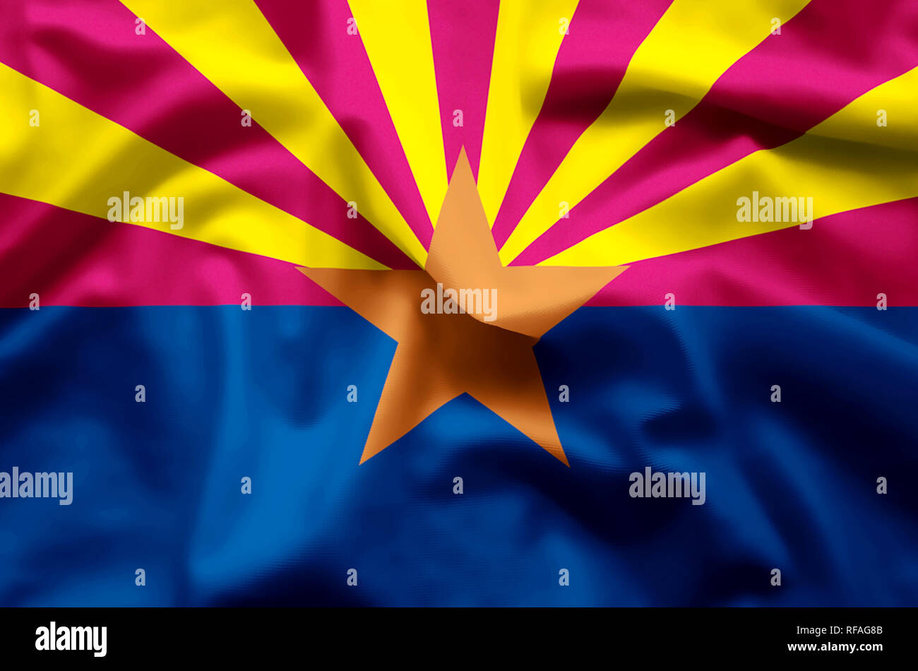 Arizona stylish waving and closeup flag illustration. Perfect for ...