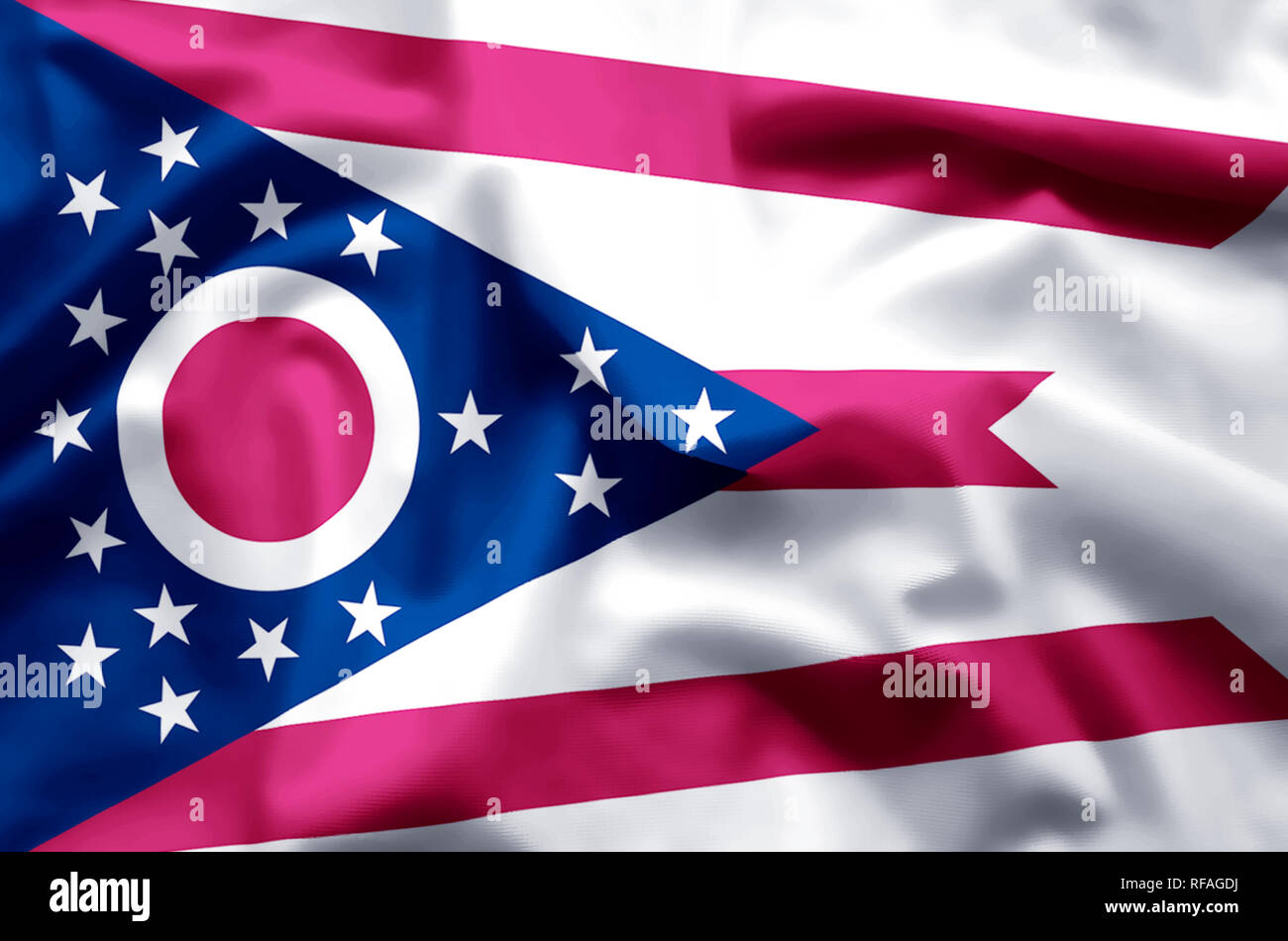Ohio stylish waving and closeup flag illustration. Perfect for ...