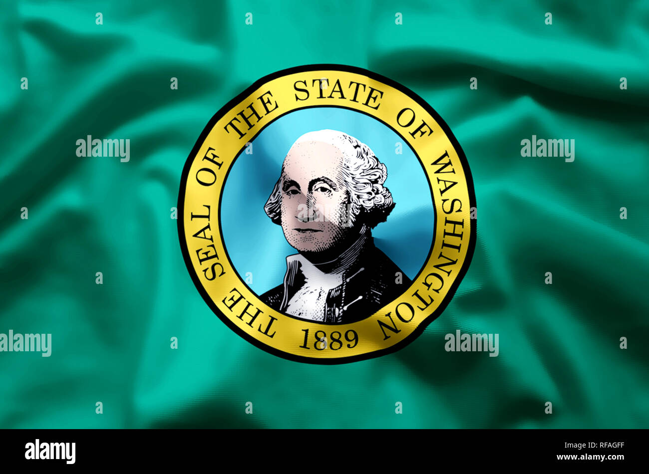 Washington stylish waving and closeup flag illustration. Perfect for ...