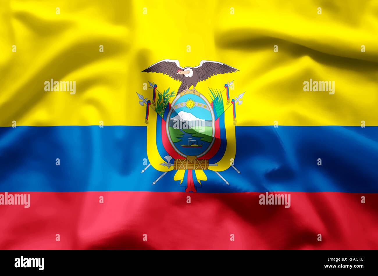 Ecuador stylish waving and closeup flag illustration. Perfect for ...