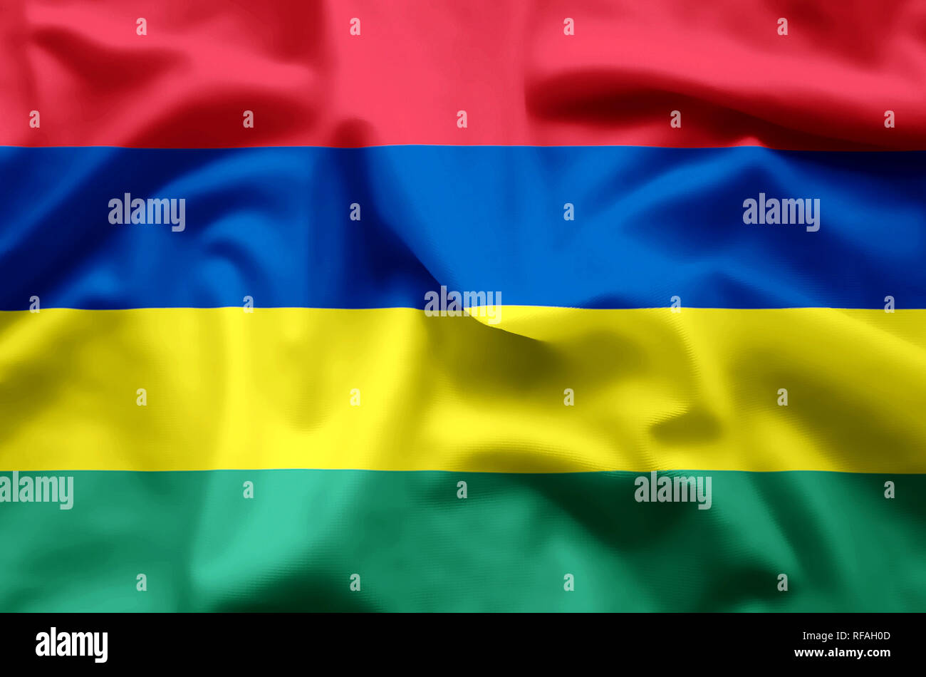 Mauritius stylish waving and closeup flag illustration. Perfect for ...