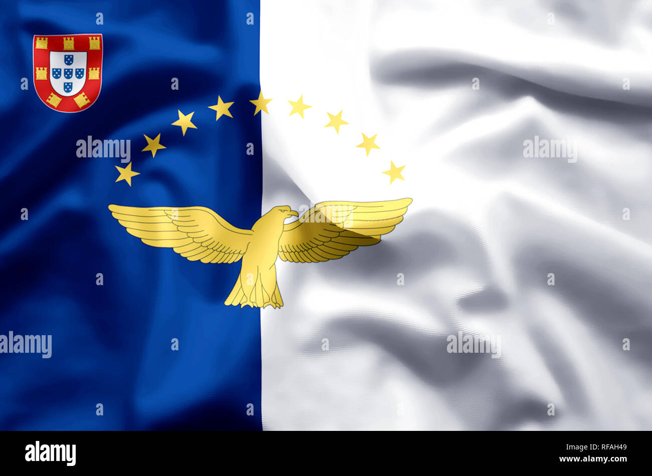 Azores stylish waving and closeup flag illustration. Perfect for ...