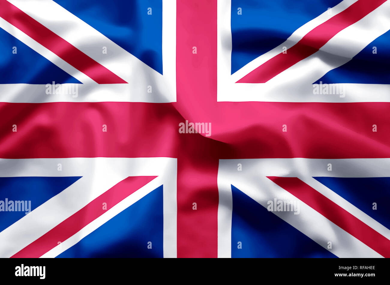 United Kingdom stylish waving and closeup flag illustration. Perfect ...