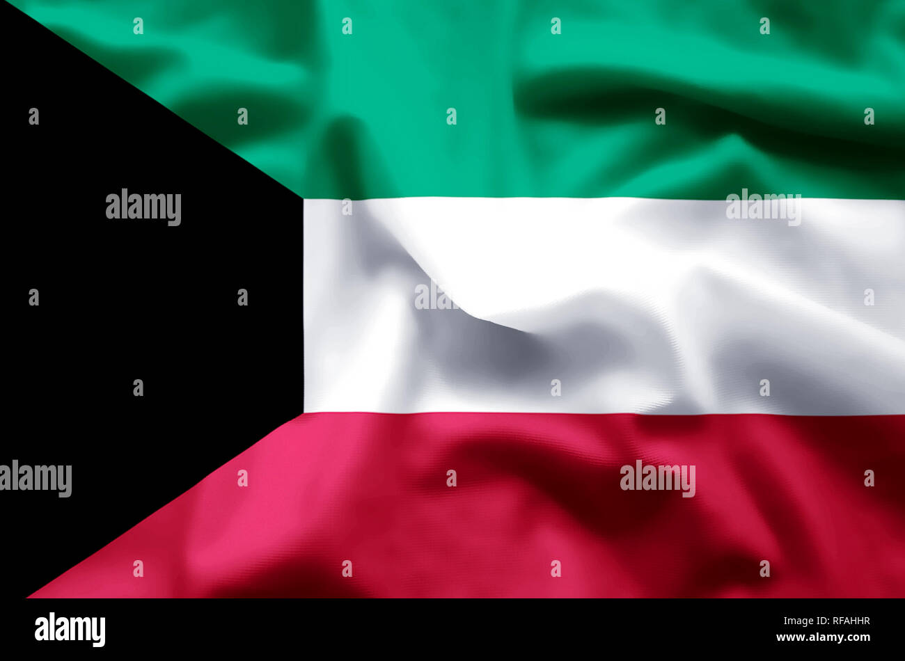 Kuwait stylish waving and closeup flag illustration. Perfect for ...