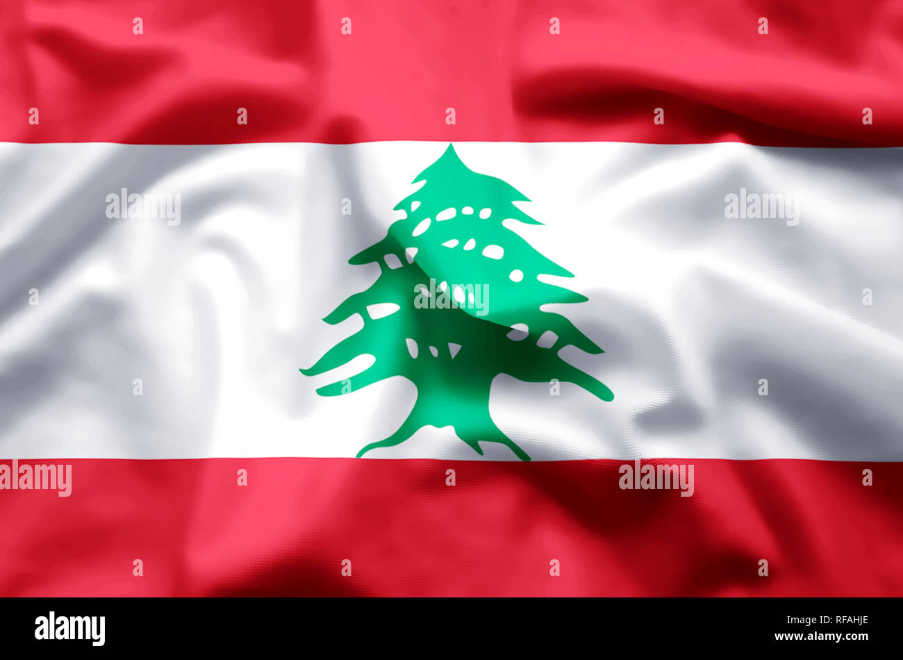 Lebanon stylish waving and closeup flag illustration. Perfect for ...