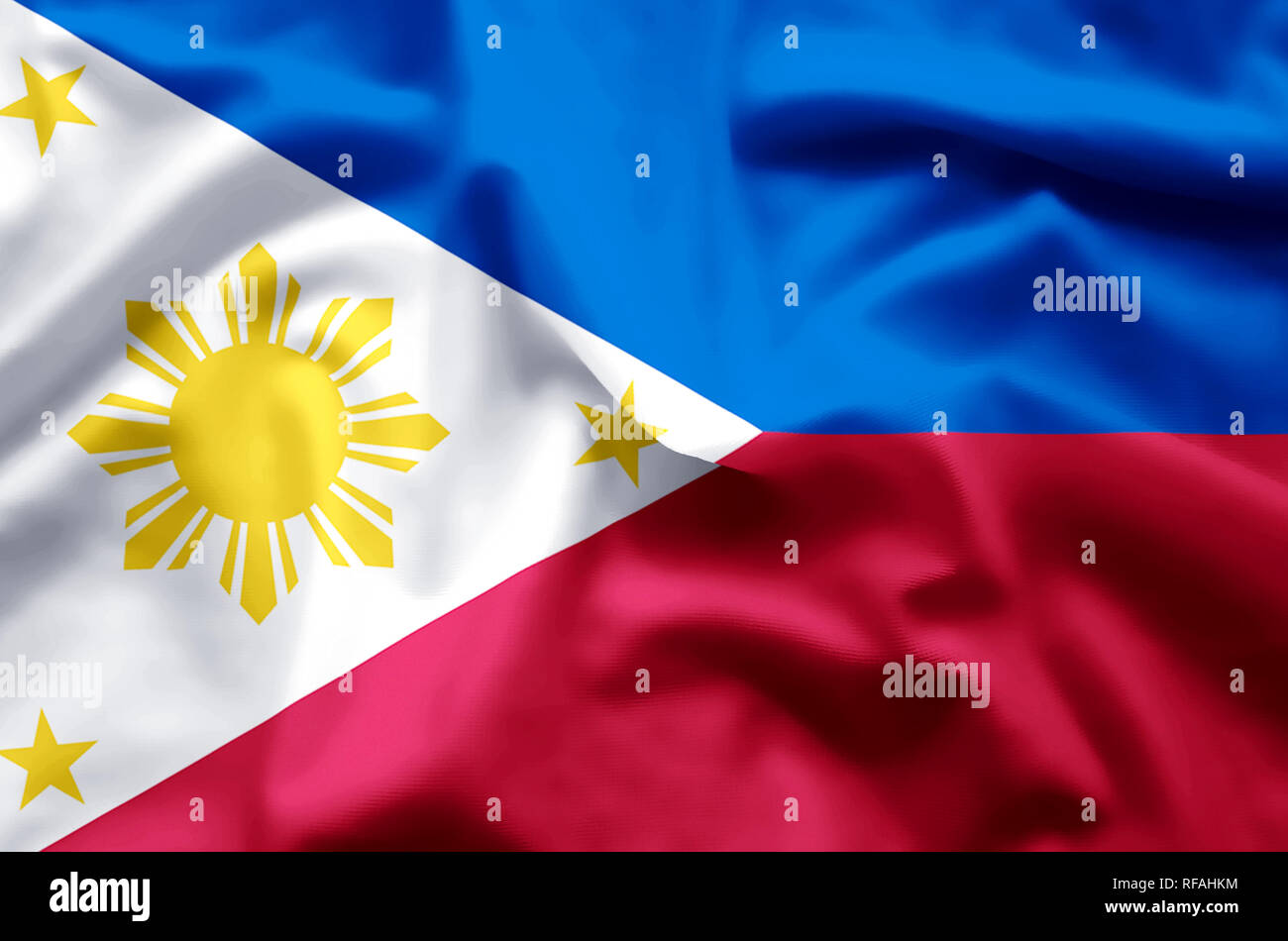 Philippines stylish waving and closeup flag illustration. Perfect for ...