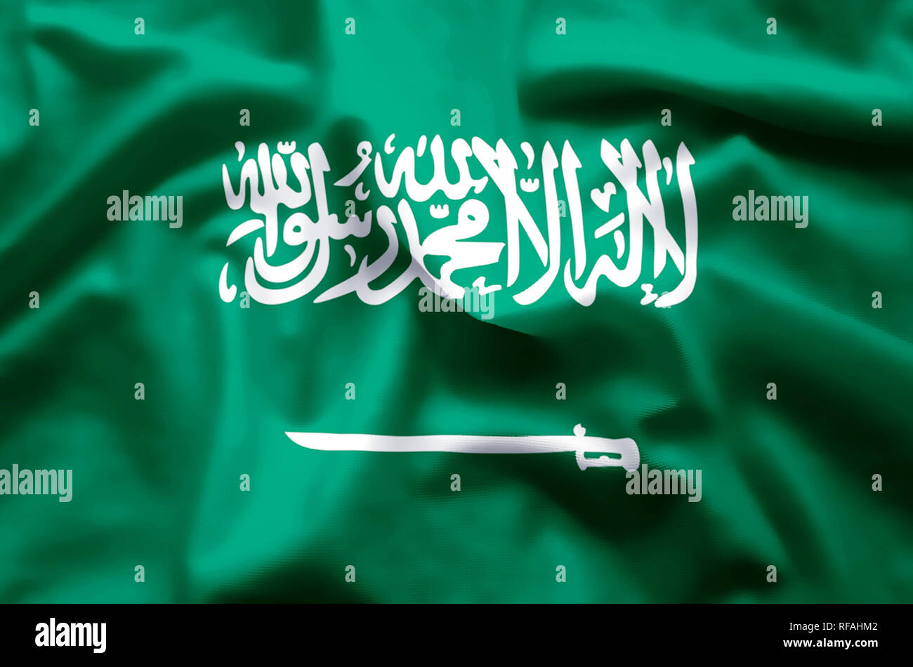 Saudi Arabia stylish waving and closeup flag illustration. Perfect for ...