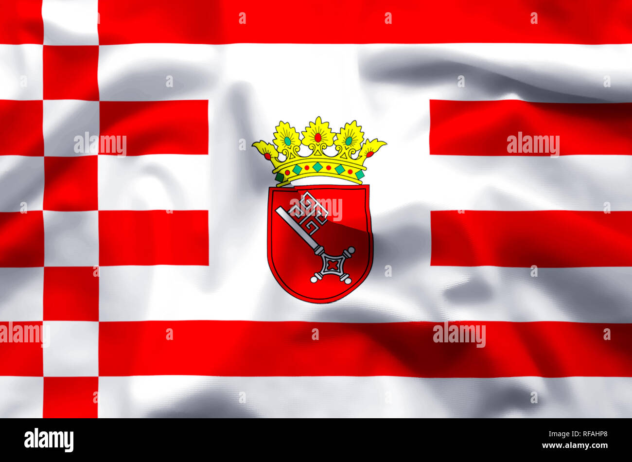 Bremen stylish waving and closeup flag illustration. Perfect for ...