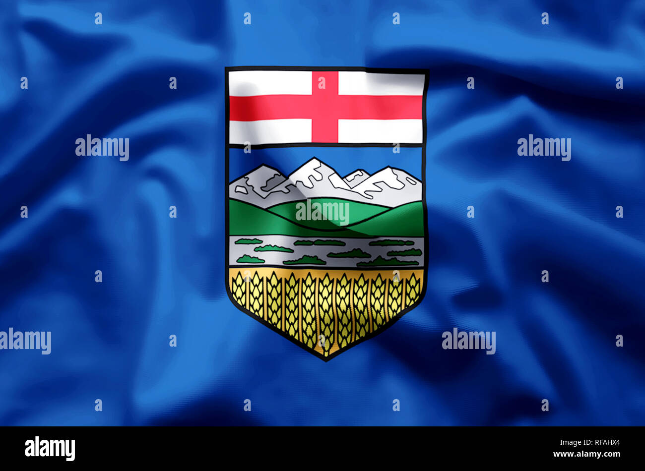 Alberta stylish waving and closeup flag illustration. Perfect for ...