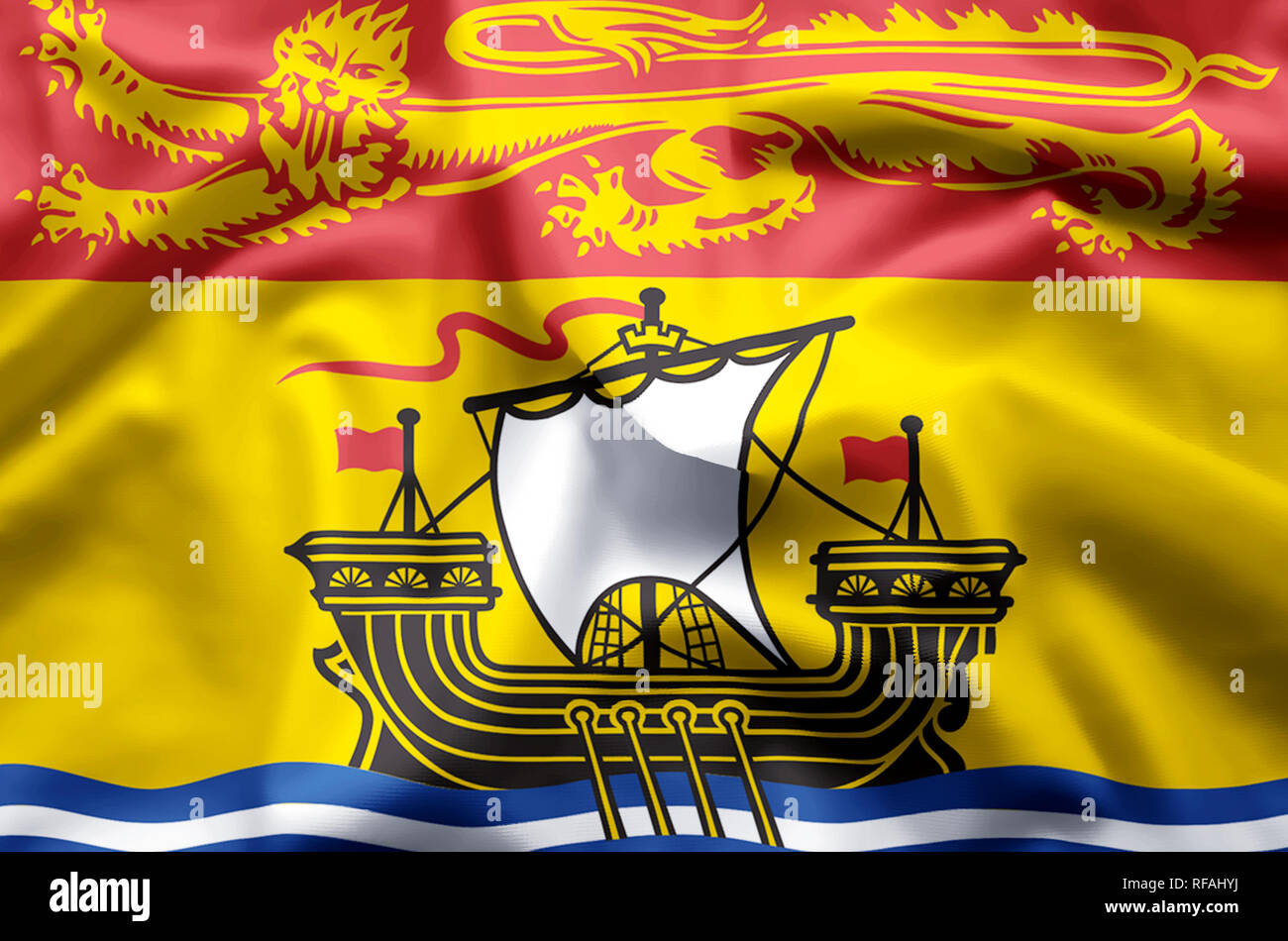 New Brunswick stylish waving and closeup flag illustration. Perfect for ...