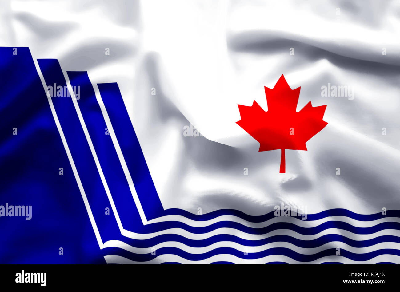 Scarborough Ontario stylish waving and closeup flag illustration ...