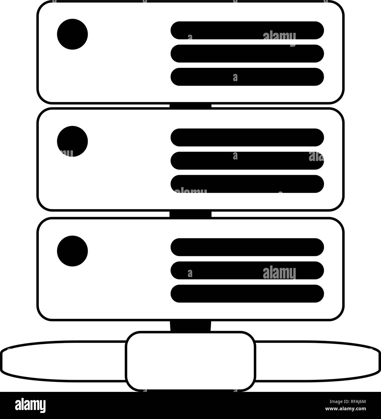 storage database servers in black and white Stock Vector Image & Art ...