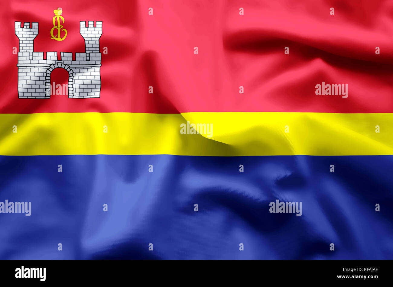 Kaliningrad stylish waving and closeup flag illustration. Perfect for ...