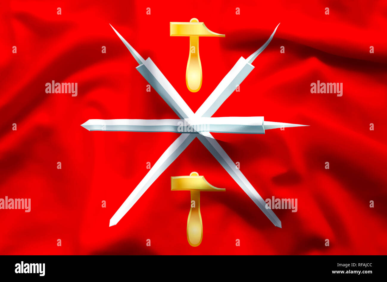 Tula stylish waving and closeup flag illustration. Perfect for ...