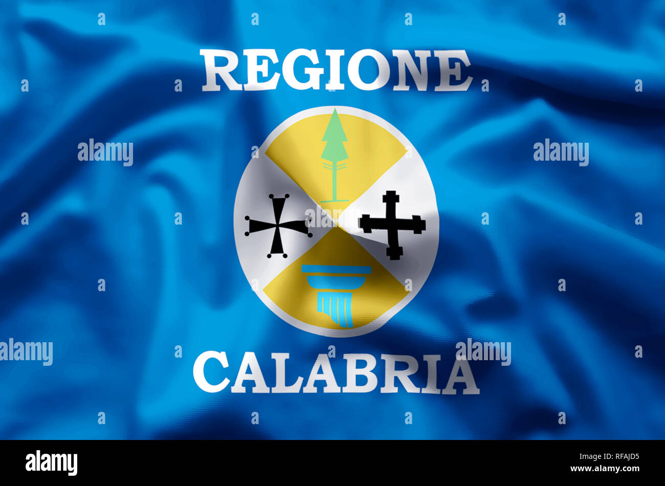 Calabria stylish waving and closeup flag illustration. Perfect for ...